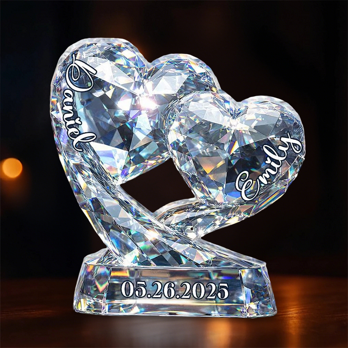 Personalized Couple Anniversary Custom Shape Acrylic Plaque - HAPPARY