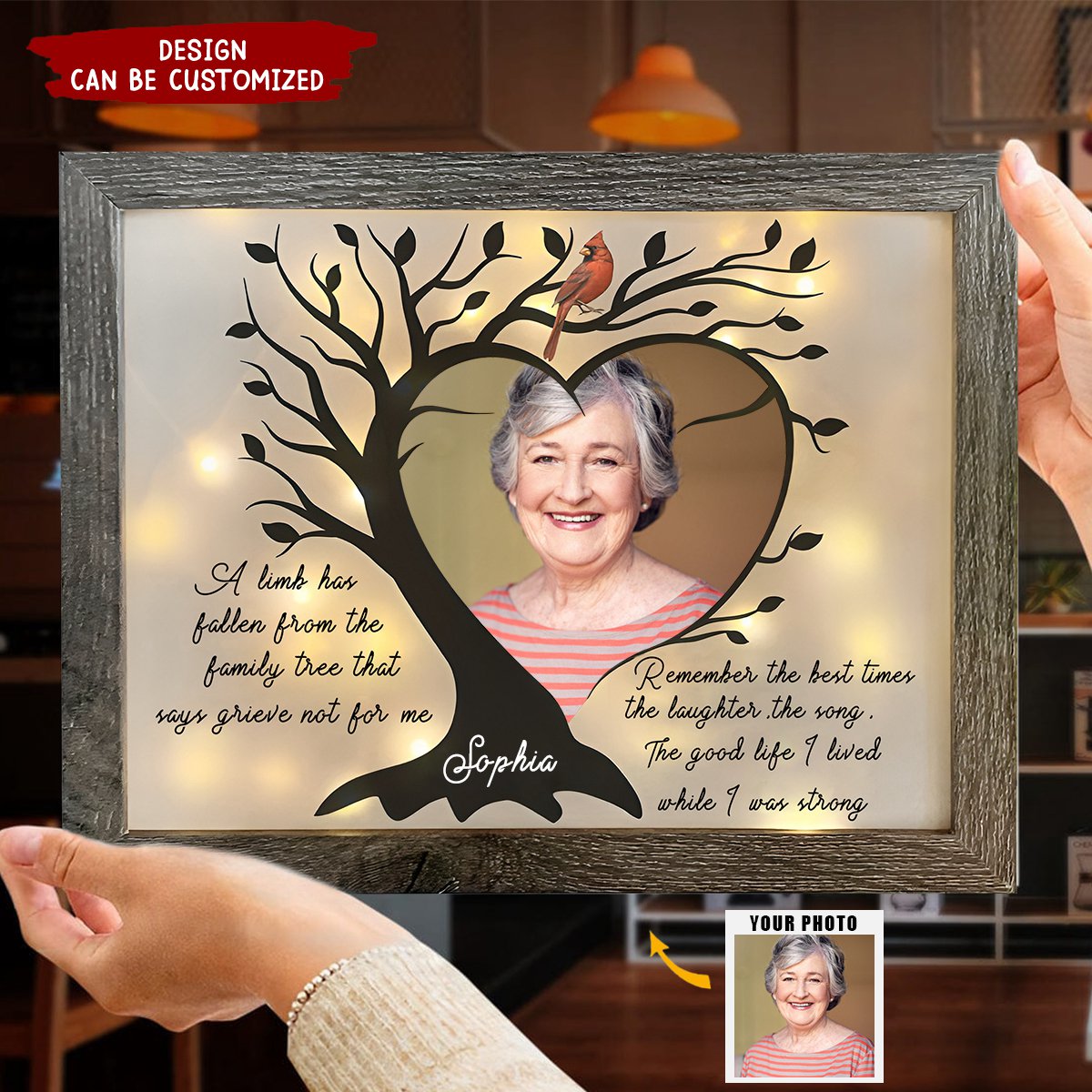 A Limb Has Fallen Personalized Light Up Shadow Box - HAPPARY