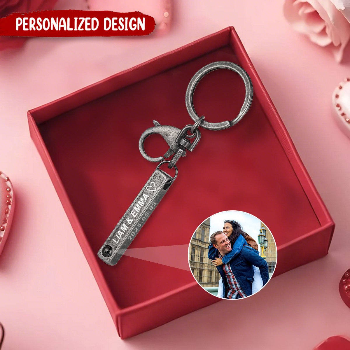 Personalized Custom photo projection keychain - HAPPARY