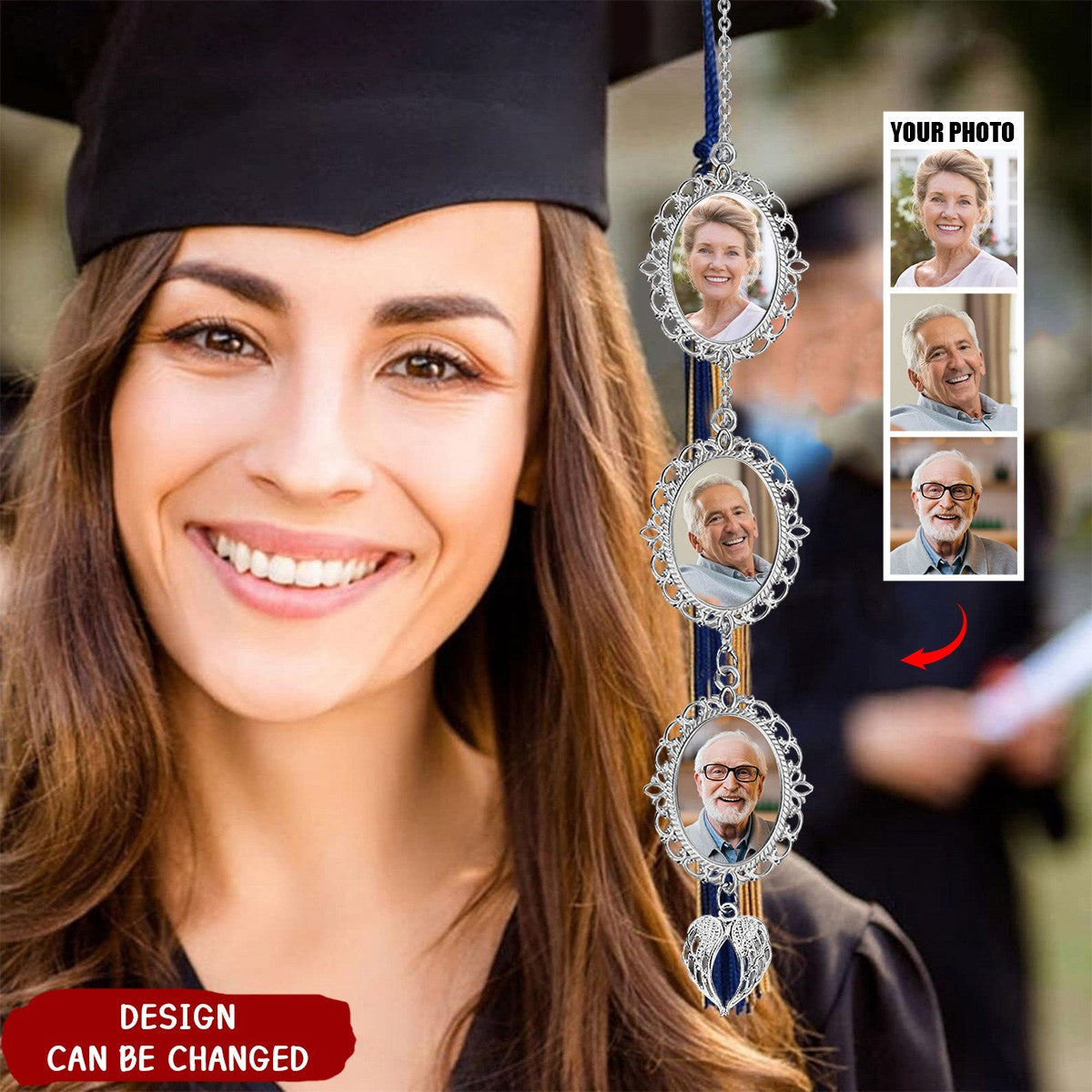 Personalized Graduation Tassel Photo Charm, Memorial Graduation Gift ...